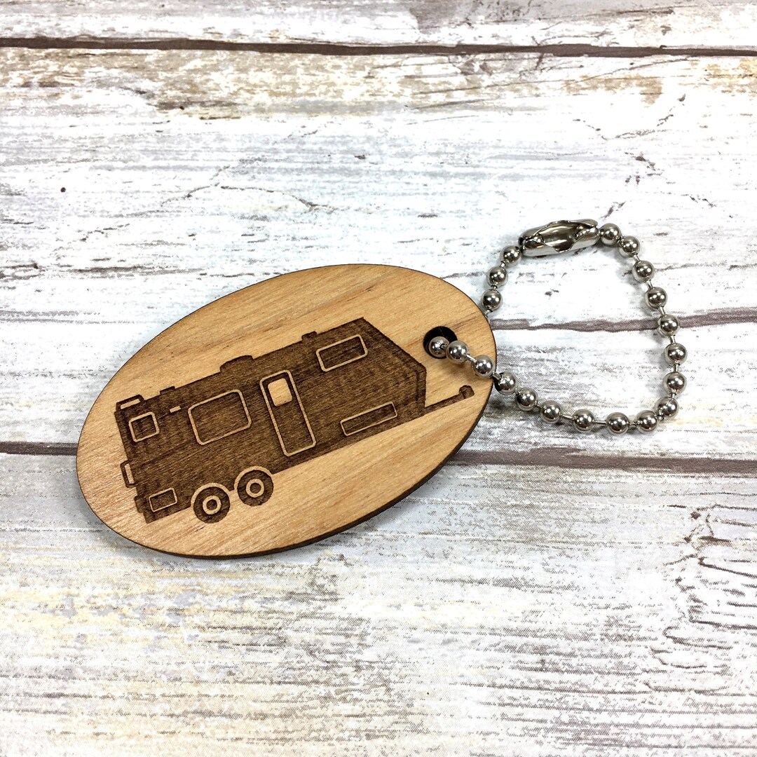 RV Travel Trailer Key Fob, Camping Trailer Keychain, Camper Keyring ...