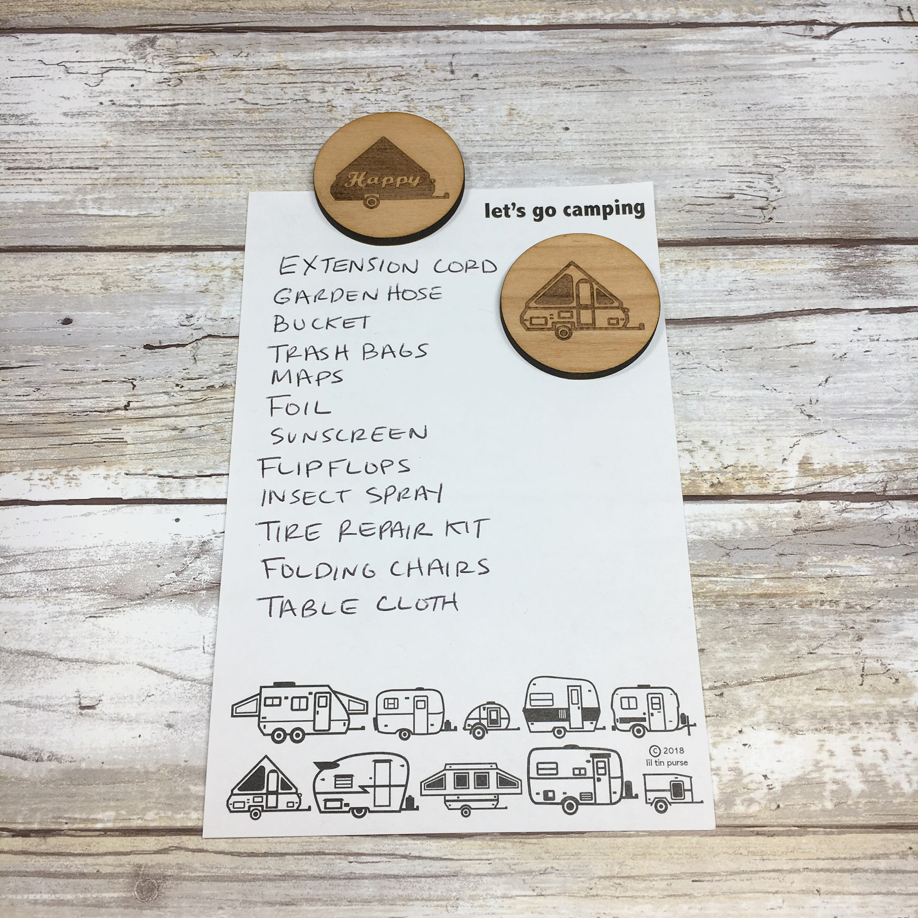 Set of 2 A-frame Magnets With Travel Trailer Notepad - Etsy