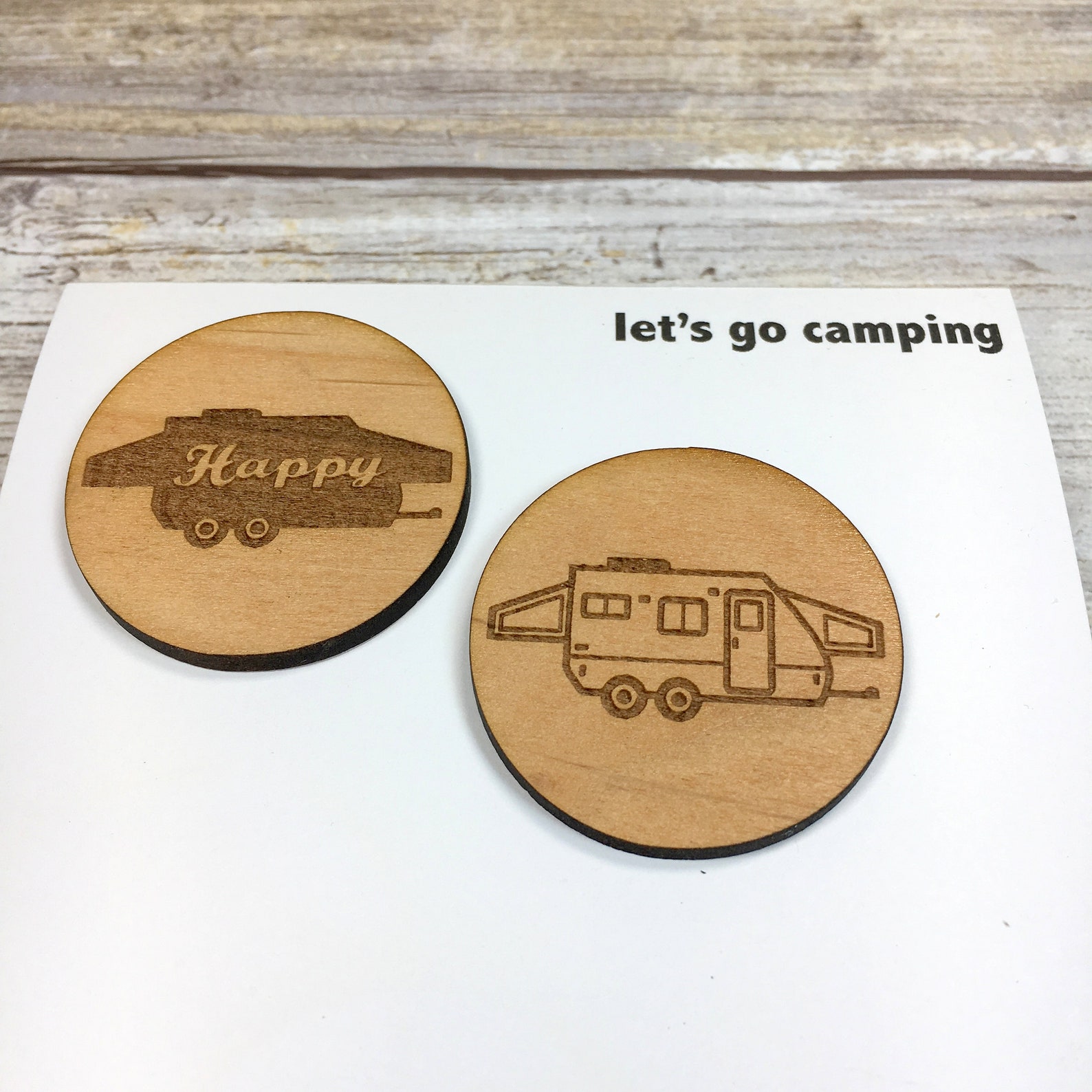 Set of 2 Hybrid Travel Trailer Magnets With Travel Trailer Notepad ...