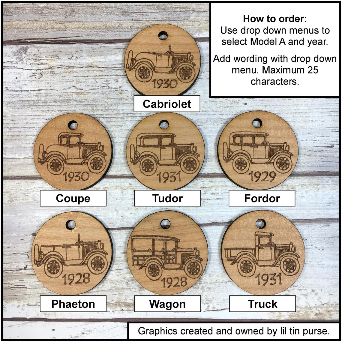 Model A Ford Key Chain and Matching Magnet. Seven Models to Choose From ...