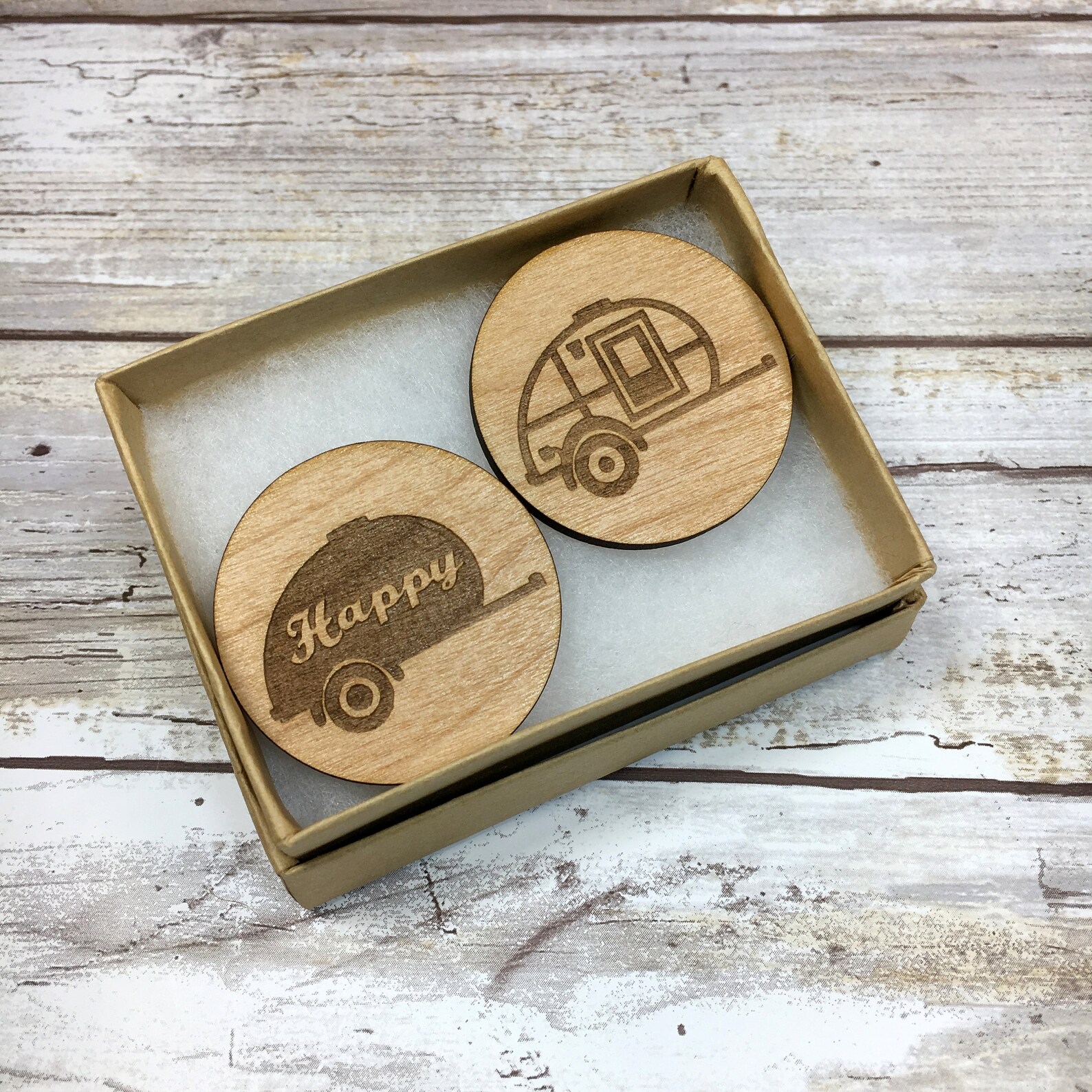 Set of 2 Teardrop Trailer Camper Magnets With Travel Trailer Notepad ...
