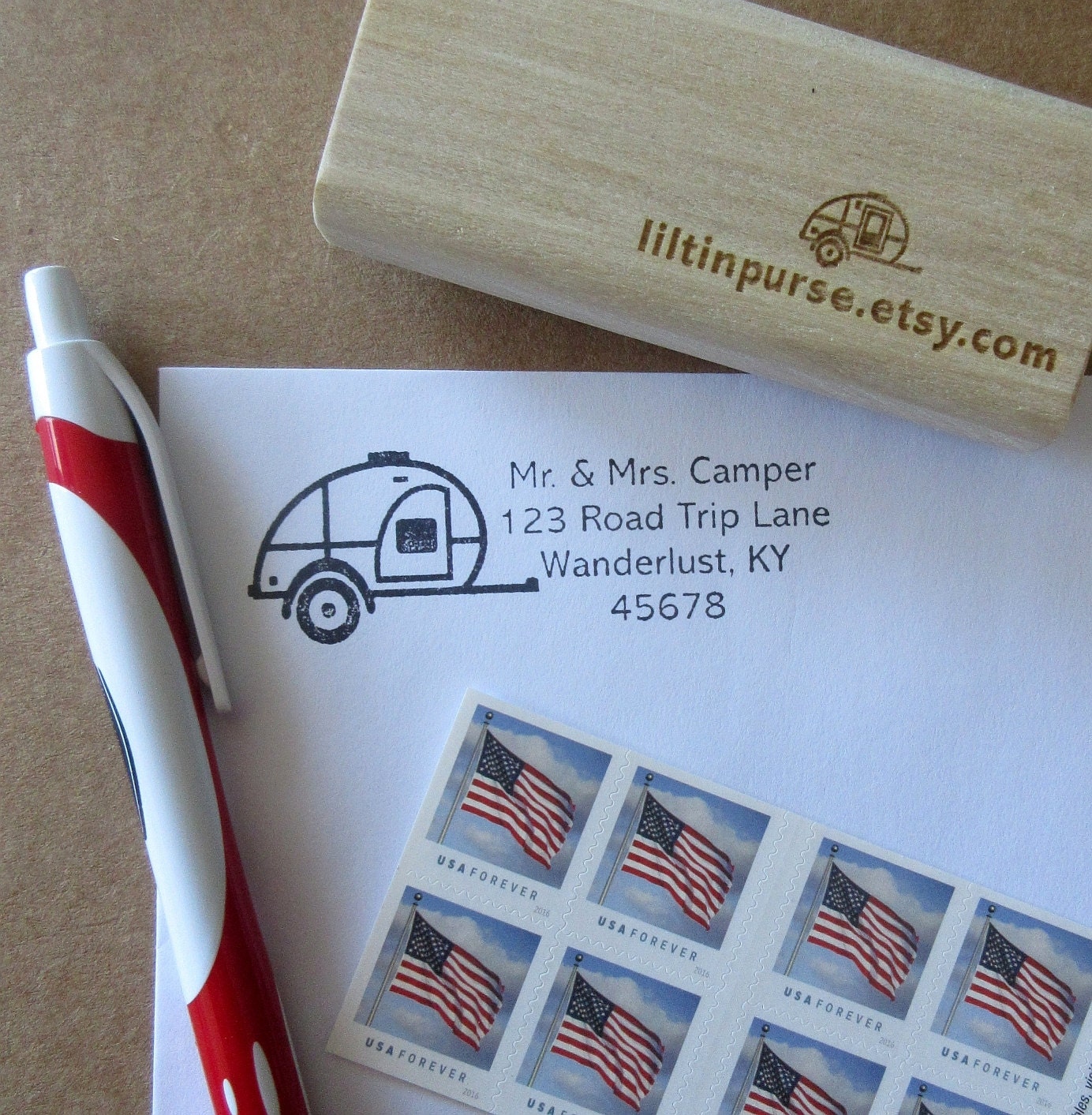 Teardrop Trailer Address Stamp Teardrop Camper Teardrop | Etsy