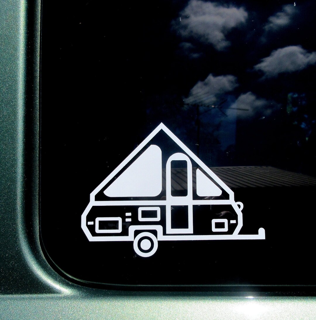 A-frame Pop up Camper Decal, A-frame Car Window Sticker, Folding Camper ...