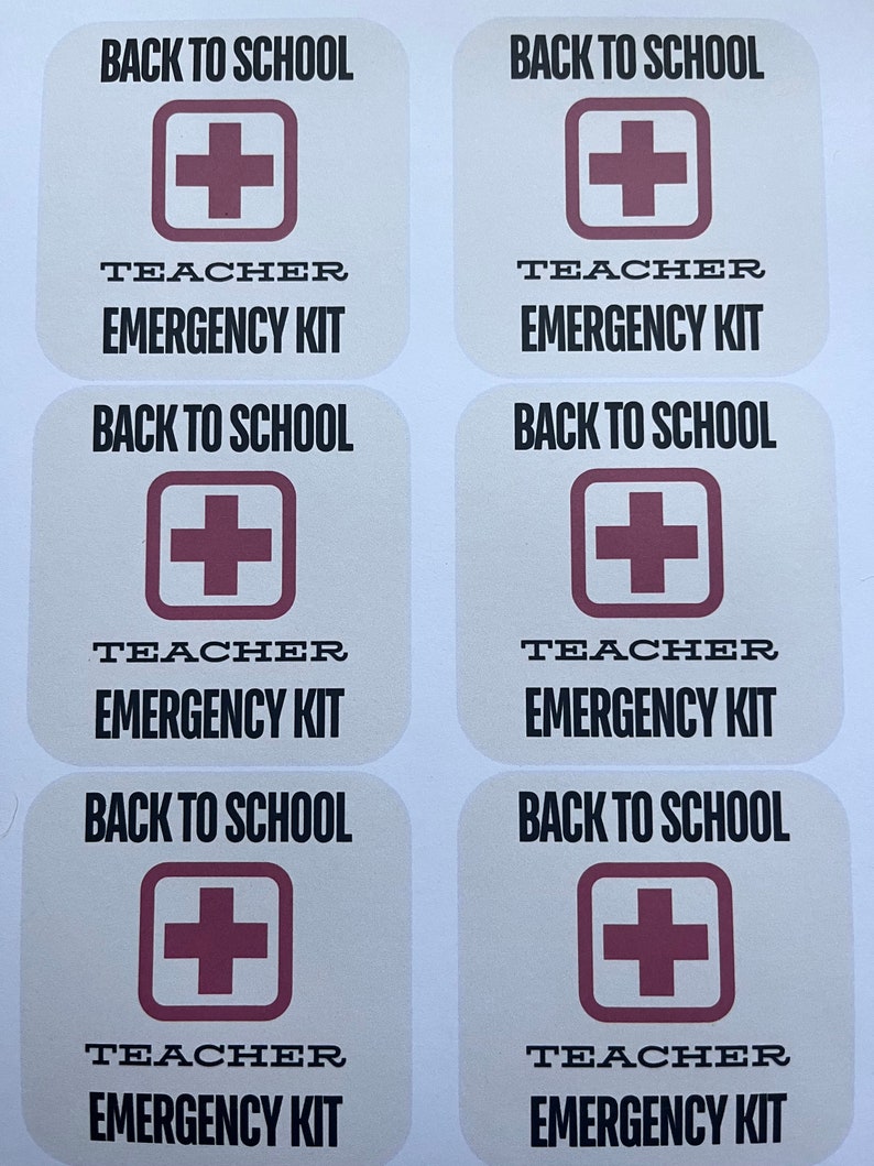 Teacher Gift - Teacher Emergency Kit Gift Tag - Etsy