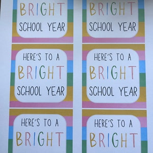 Teacher Gift - Here's to A Bright Year Gift Tag - Etsy
