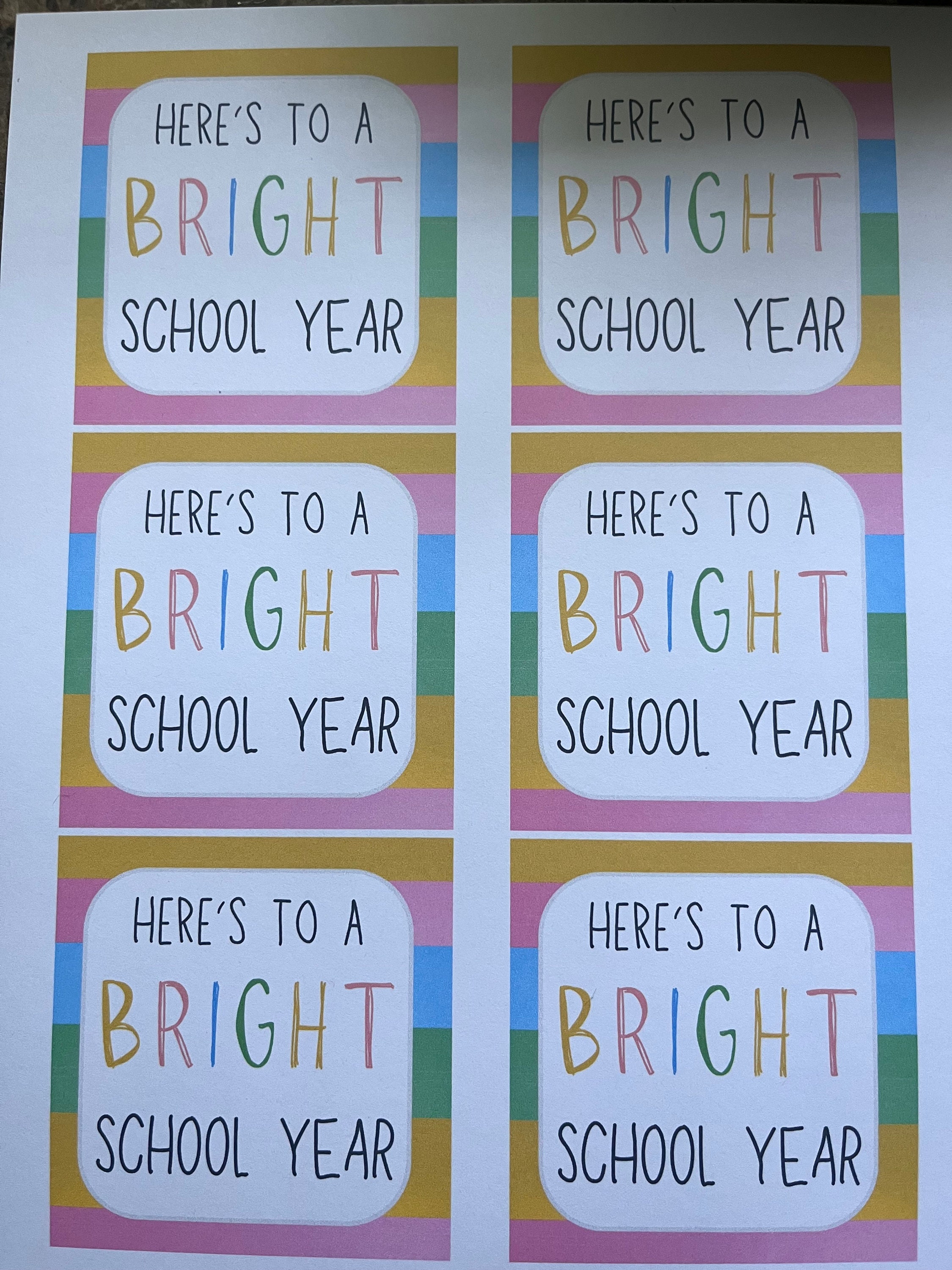 Teacher Gift - Here's to A Bright Year Gift Tag - Etsy