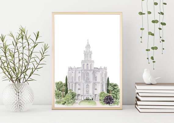 St George Watercolor Temple Print Digital Download | Etsy