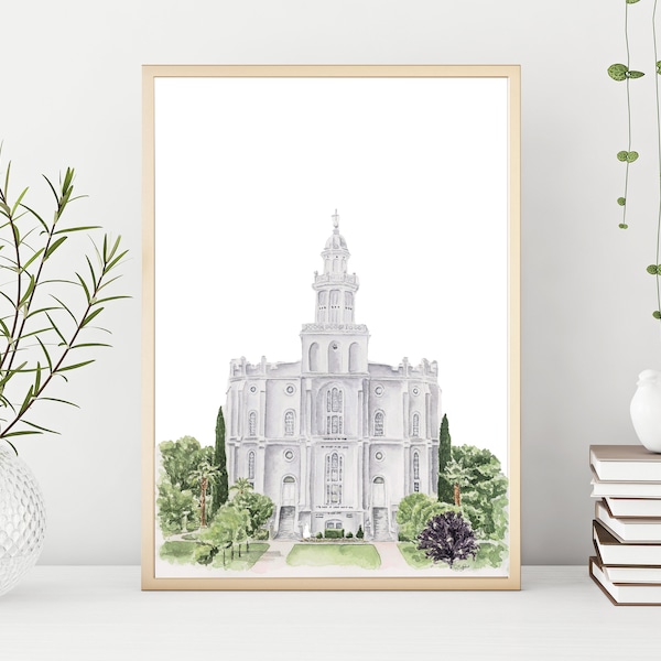 St George Temple Print - Etsy