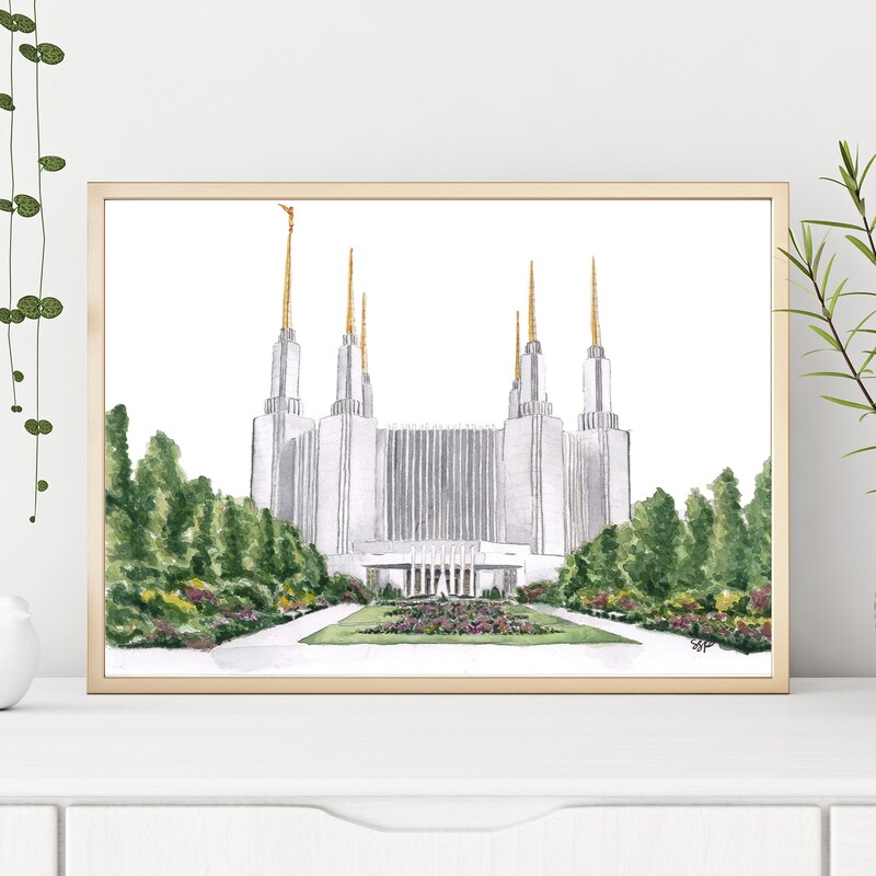 Dc Temple Watercolor - Etsy