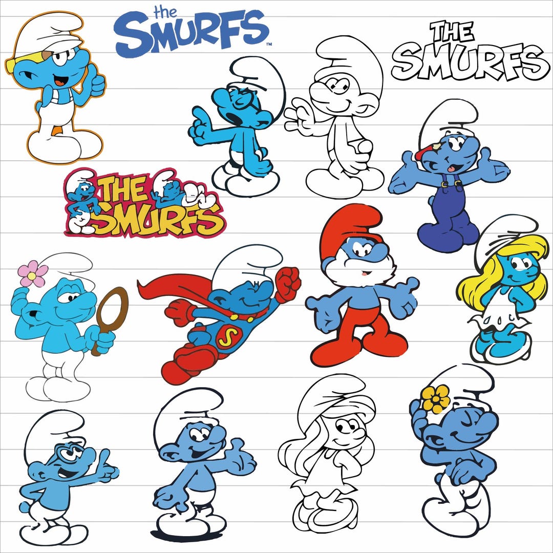 Smurfs SVG Bundle, Smurfs Font SVG Files for Cricut, Smurfs Cut Files ...