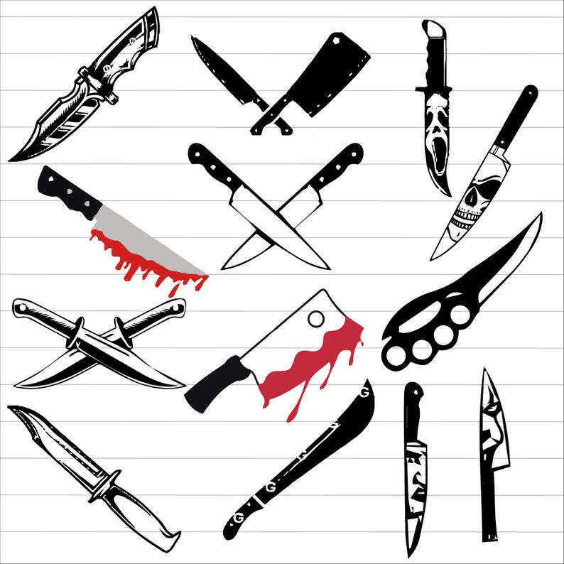 Knife SVG, Black Knife Vector Art, Knife Silhouette Svg File, Knife ...