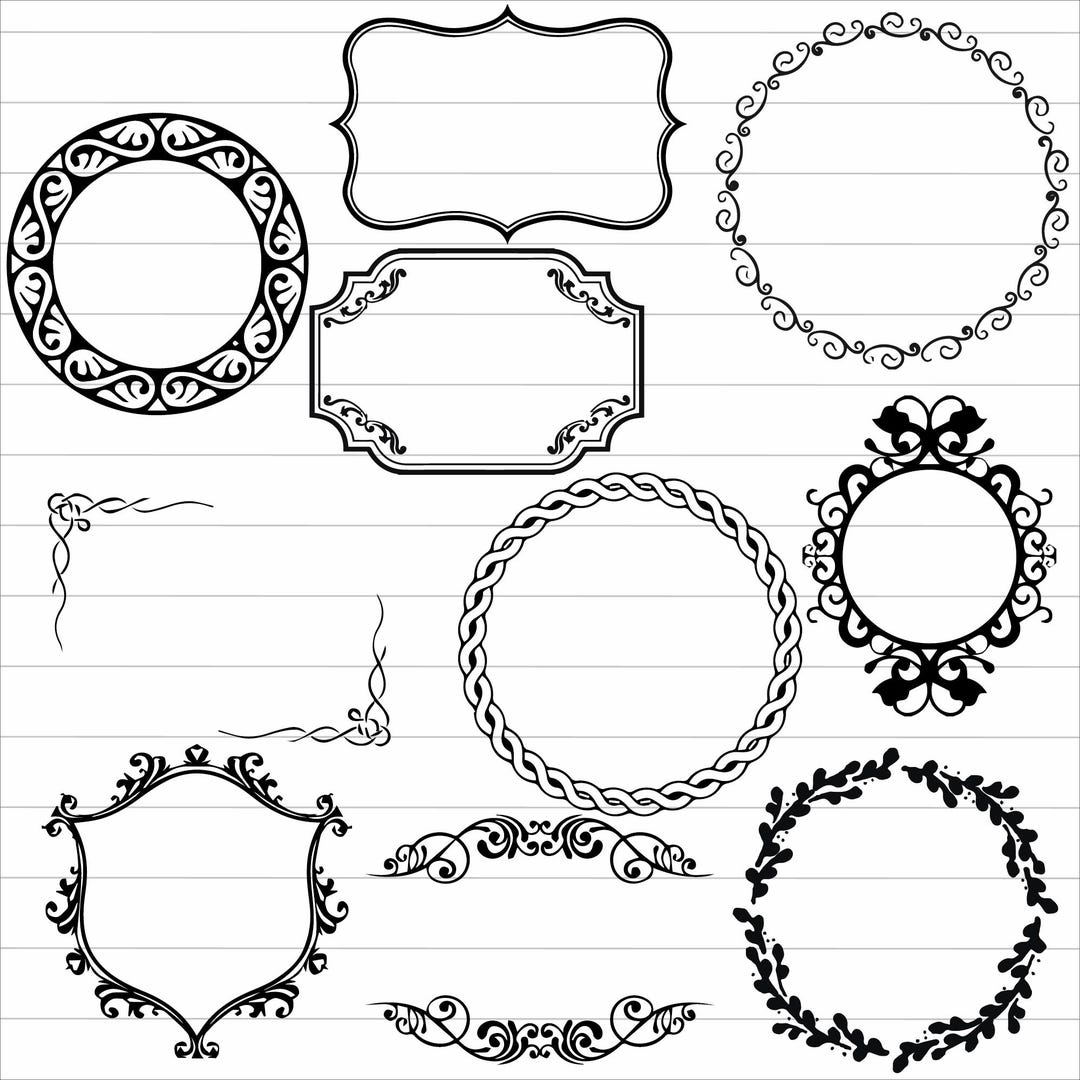 Frame Border SVG Bundle, Square Frames SVG, Fancy Borders SVG, Fancy ...