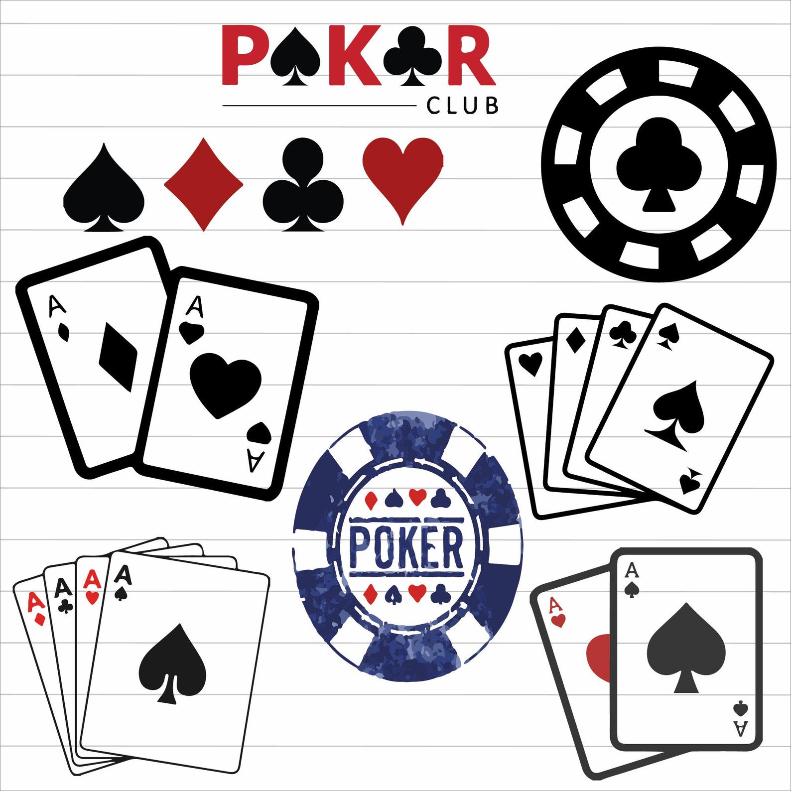 Poker Chip SVG Png Clipart Image Bundle, Gambling Clipart, SVG Files ...