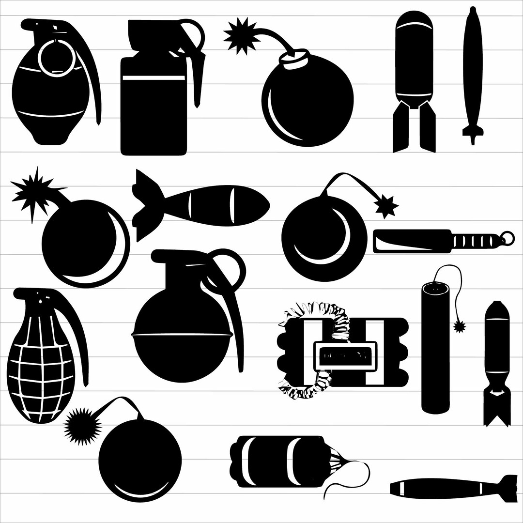 Bomb SVG, Bomb Silhouette, Rocket Svg, Cocktel Bomb Svg, Airplane Bomb ...