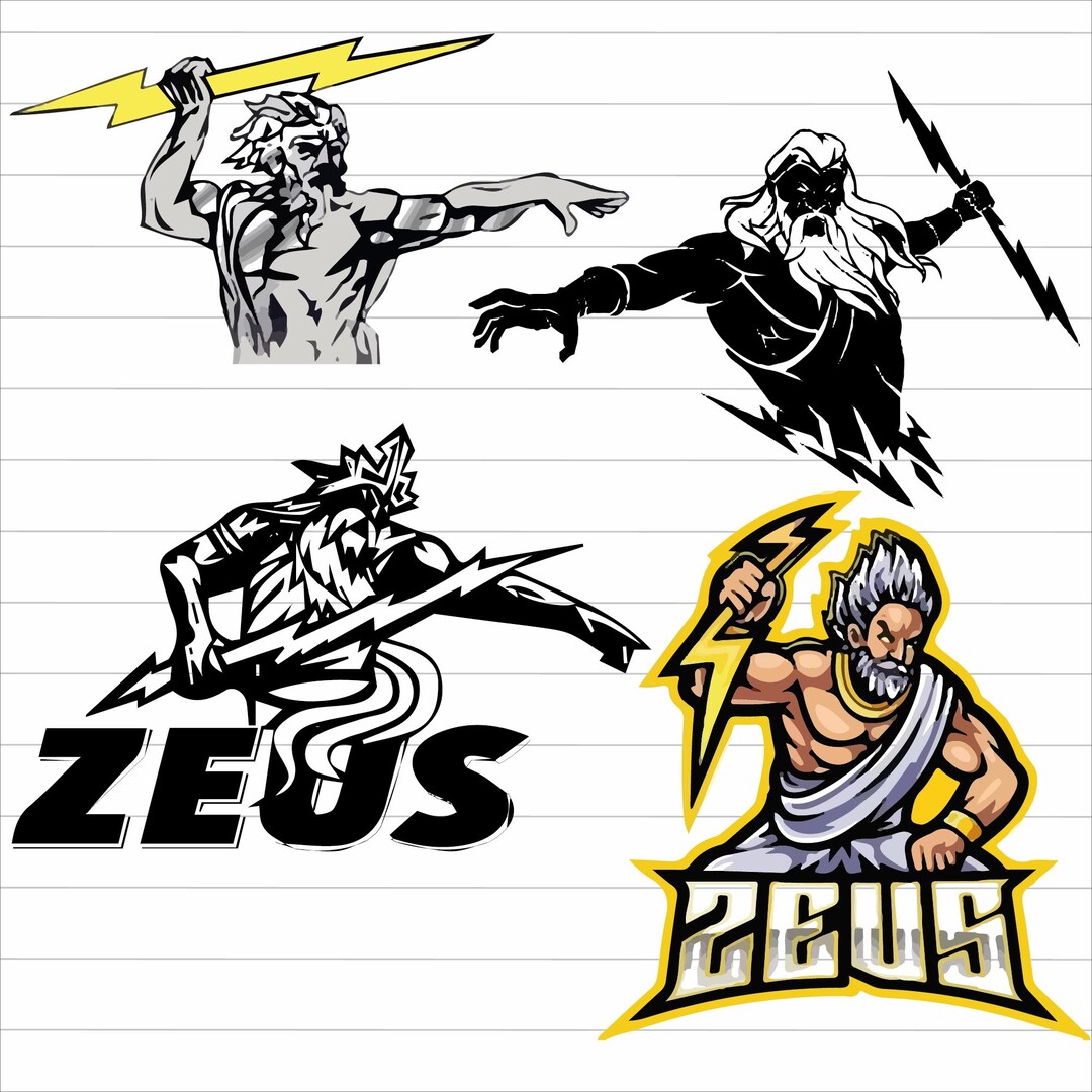 Zeus Svg , Zeus Clipart , Zeus Shirt Svg , Zeus Vector , Lightning Bolt ...