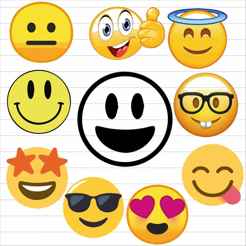 Cricut Emoji Svg, Smiley Face Svg, Emoji Clipart, Happy Face SVG, Emoji ...
