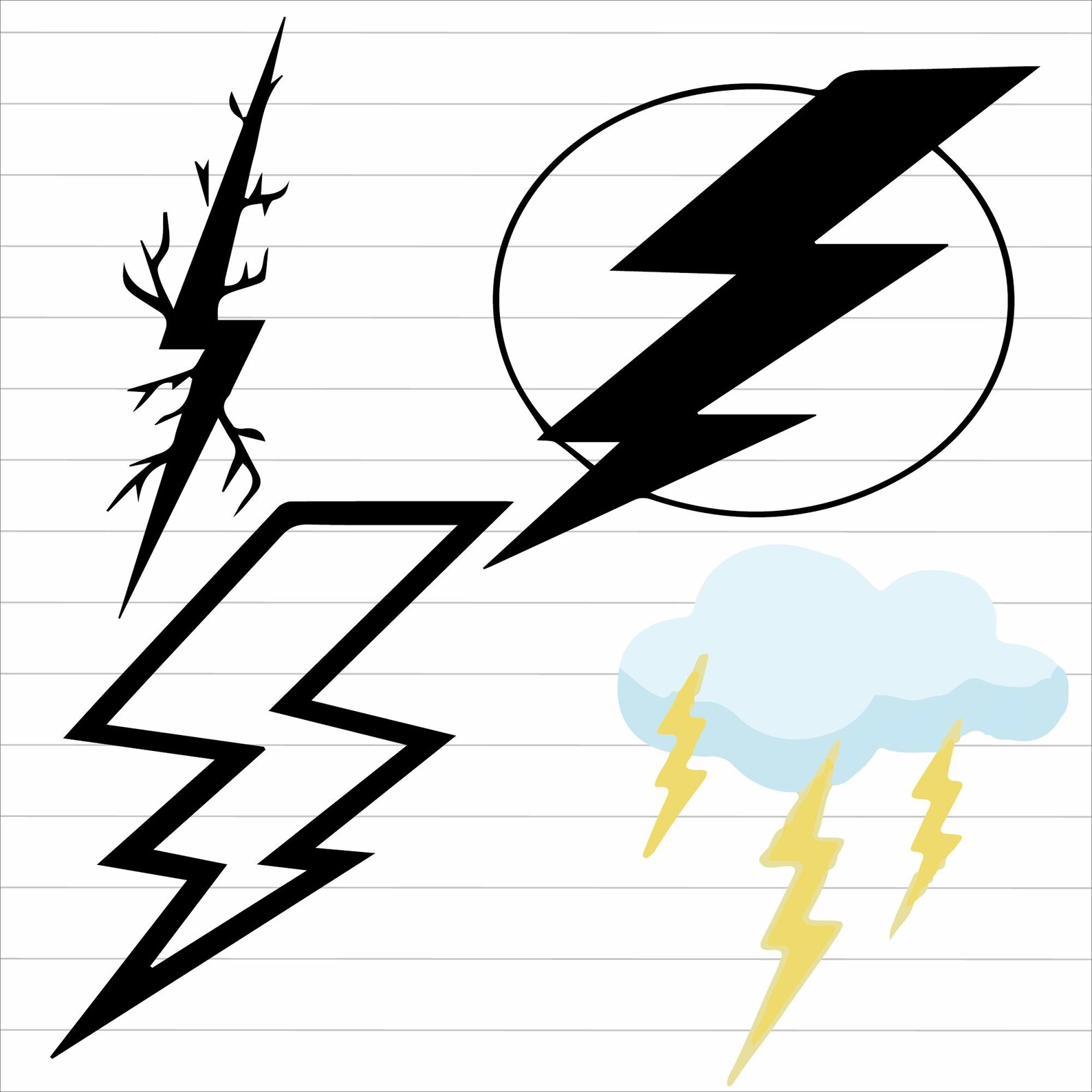 Lightning SVG Bundle, Lightning Clipart, Lightning Vector, Thunder Svg ...