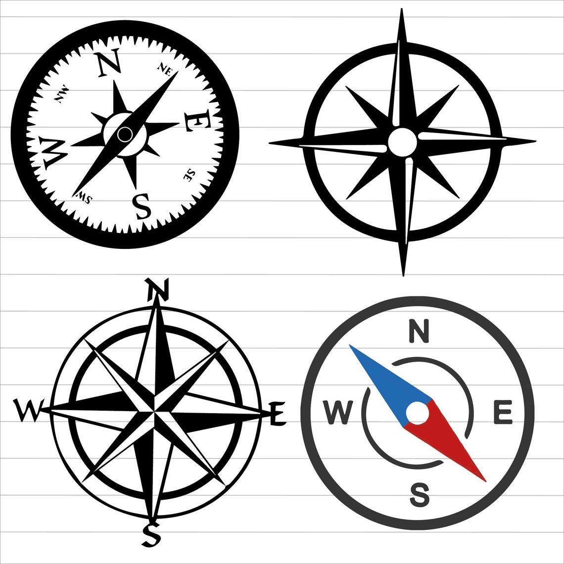Compass, Compass SVG, Compass Rose SVG, Nautical Compass SVG, Svg, Dxf ...