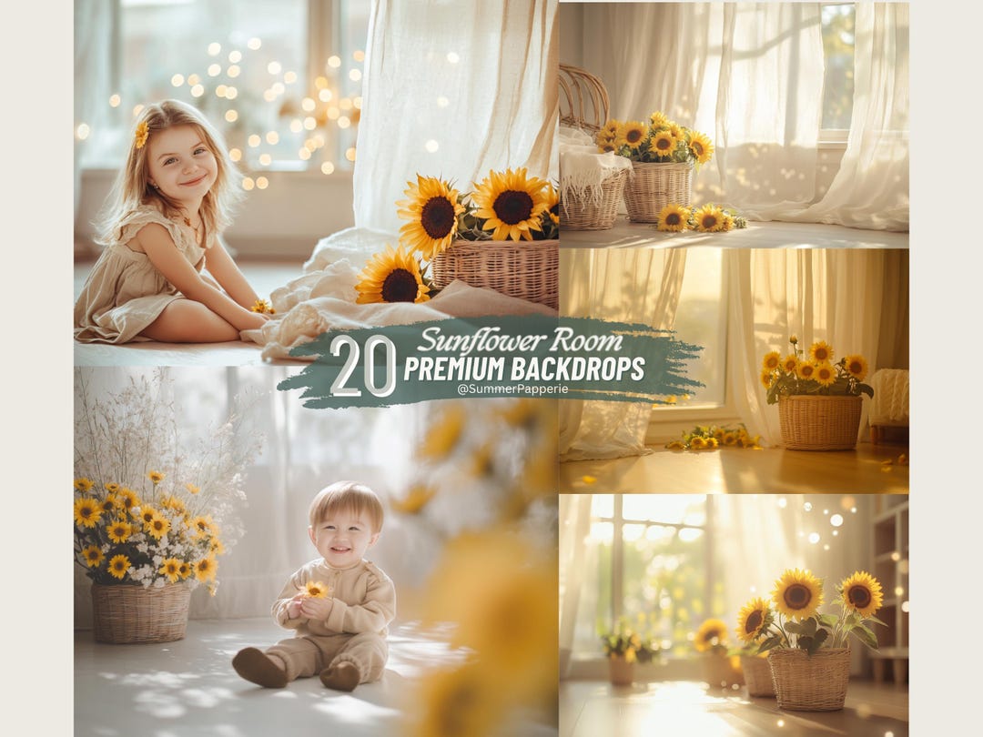 Warm Sunflower Room Digital Background Creative Children Composite ...