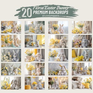Easter Digital Backgrounds Flower Overlay Holiday Portrait Digital Studio Backdrop Children ...