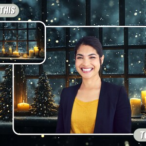 Festive Christmas Window Zoom Background for Virtual Meetings Office ...