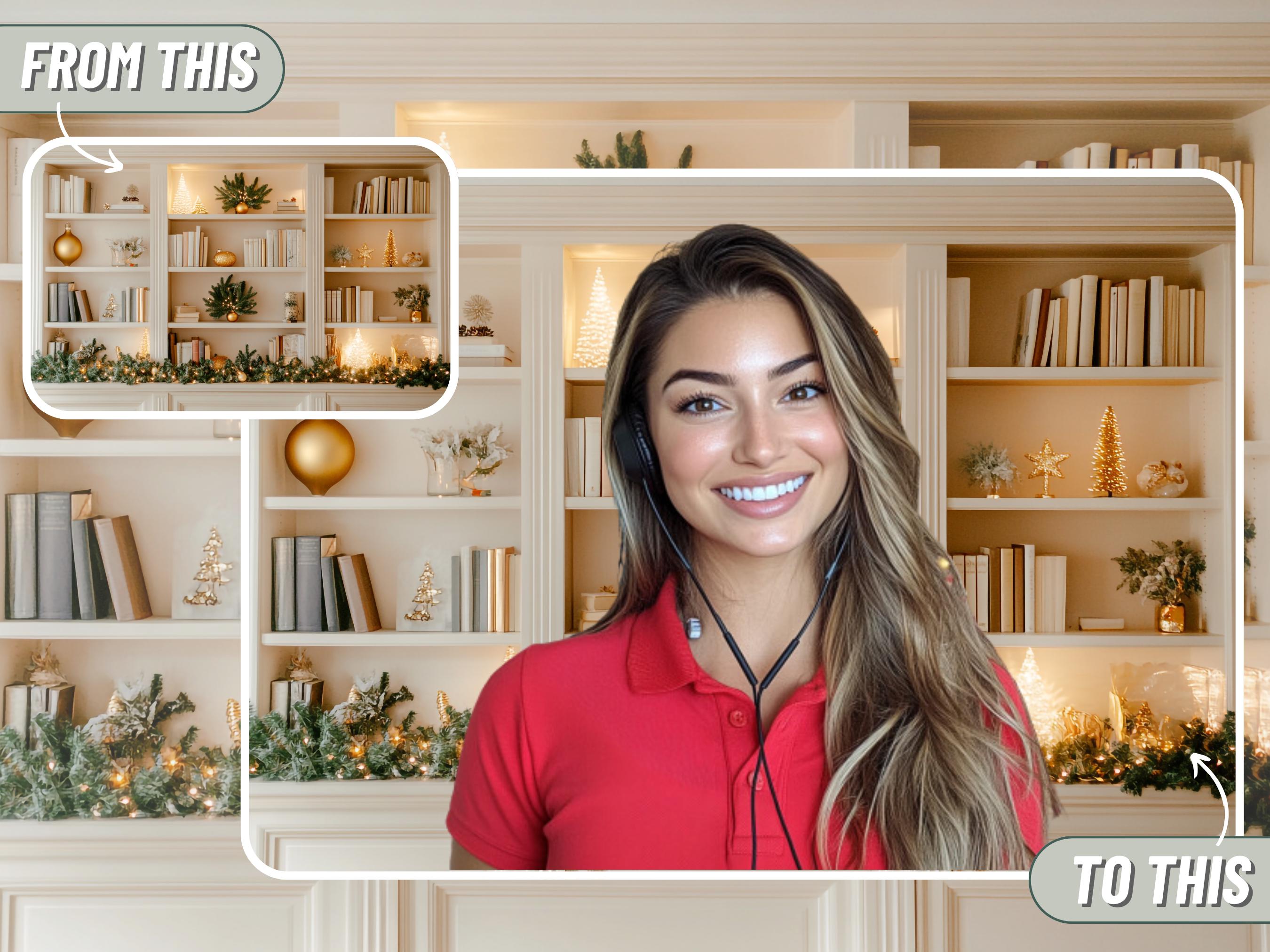 Zoom Christmas Gold Background for Virtual Meetings Office Video ...