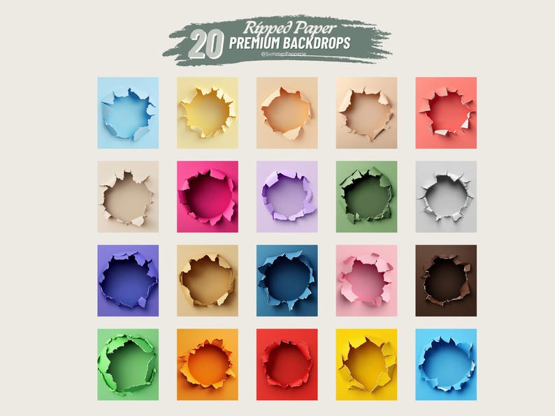 Festive Ripped Paper Digital Background Children's Holiday Portraits ...