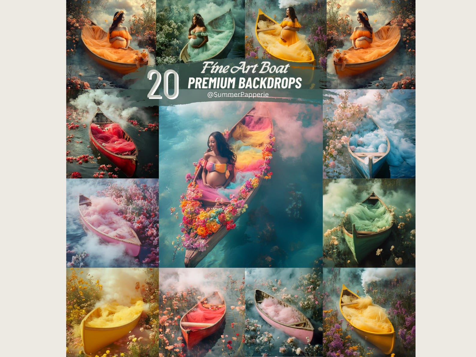 Boat Backdrops Maternity Digital Backdrop, Photography Backdrop, Floral ...
