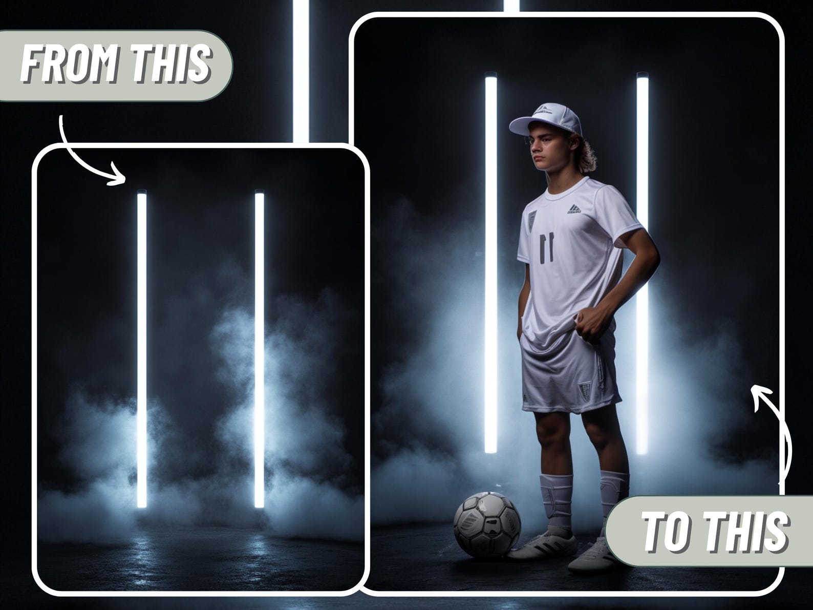 Soccer Digital Backdrops for Sports Photography | Neon Soccer L ...
