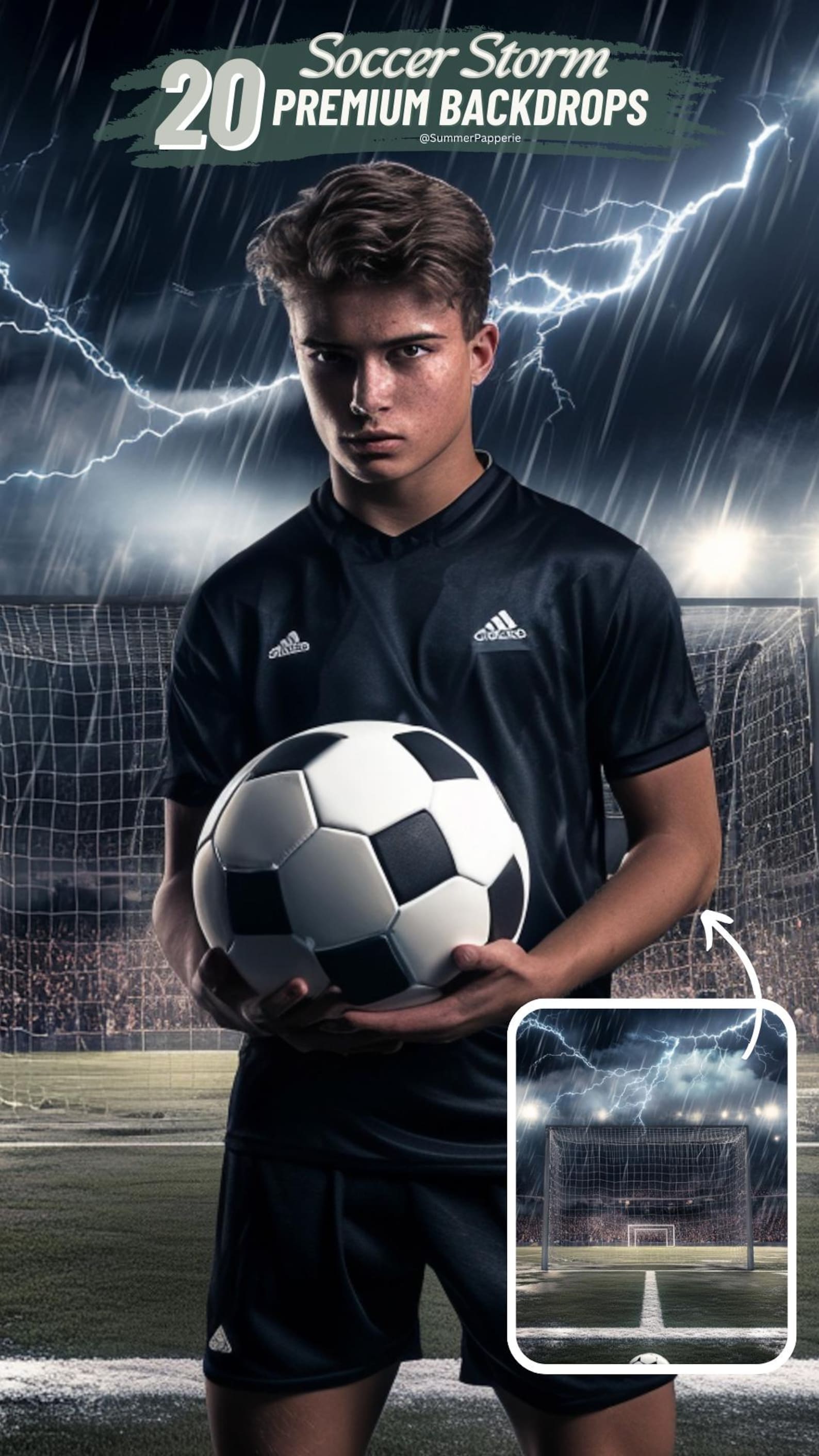 Soccer Digital Backdrops for Sports Photography Soccer Background for ...