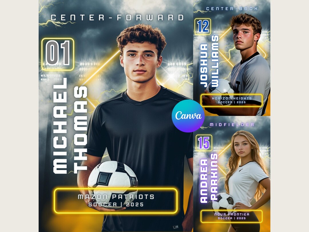 Editable Soccer Poster & Banner Canva Template Editable Digital Soccer ...