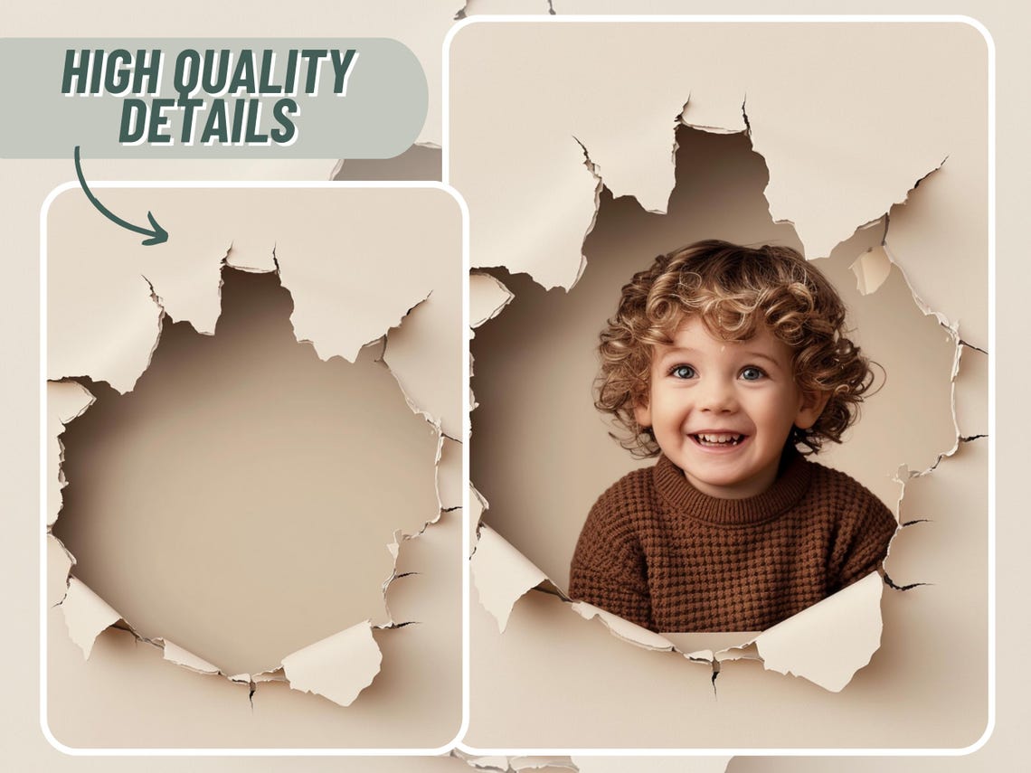 Festive Ripped Paper Digital Background Children's Holiday Portraits ...