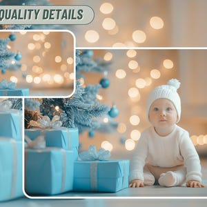 Christmas Baby Blue Studio Digital Background Holiday Portrait Backdrop ...