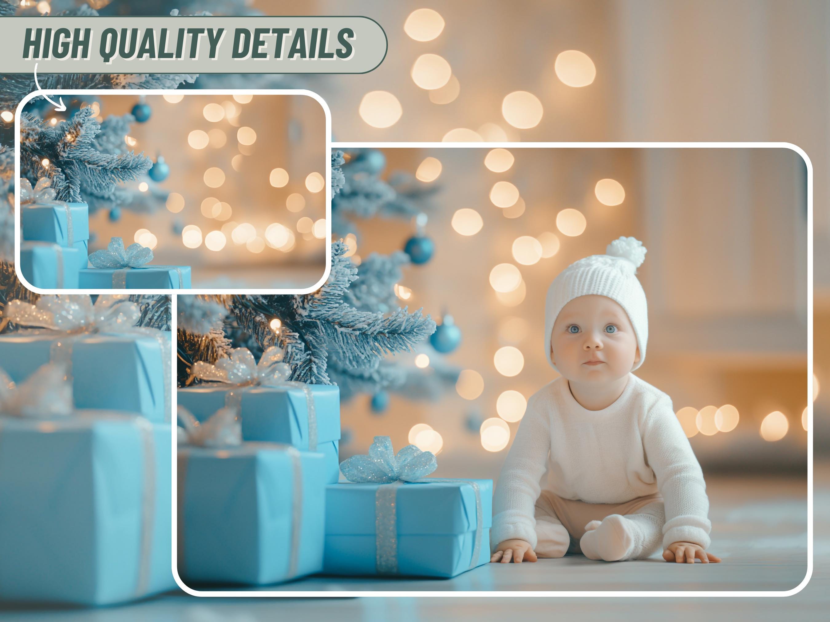 Christmas Baby Blue Studio Digital Background Holiday Portrait Backdrop ...