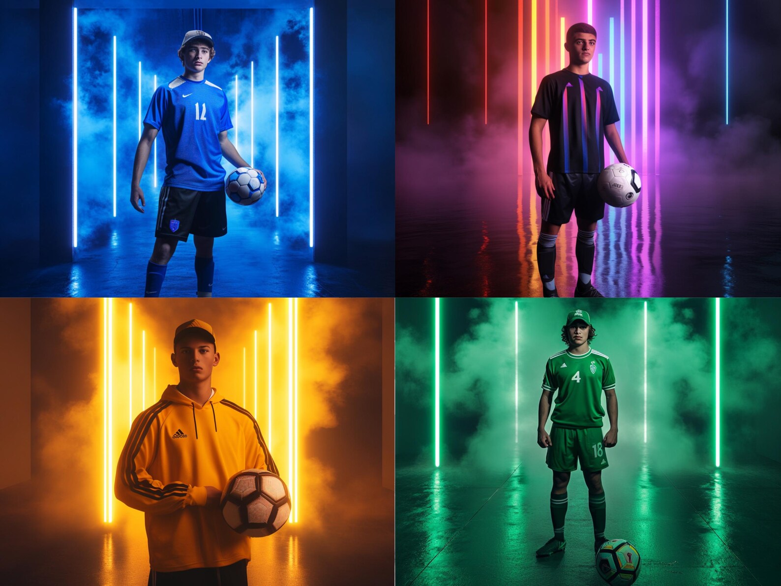 Soccer Digital Backdrops for Sports Photography | Neon Soccer L ...