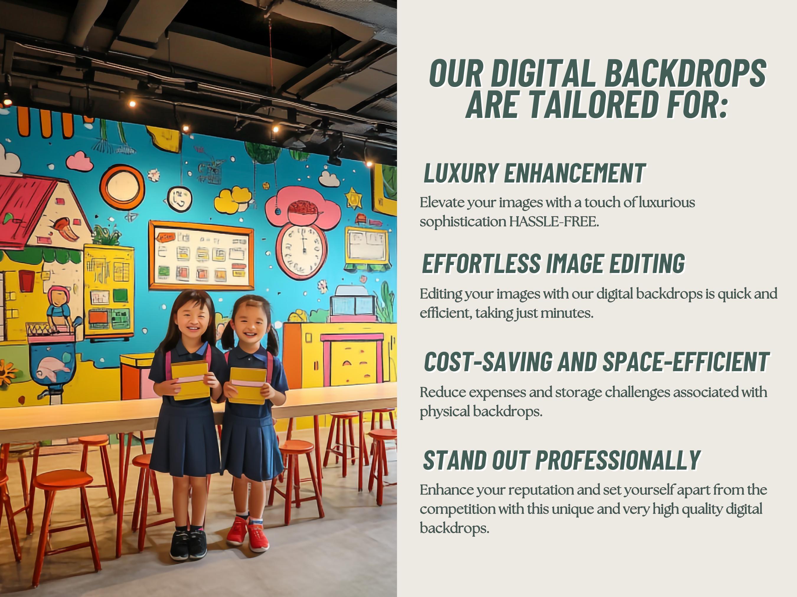 Back to School Digital Background With Classroom Backdrop School ...
