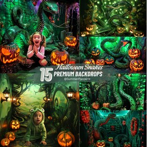 Halloween Snake Halloween Background Digital Backdrops Overlay ...