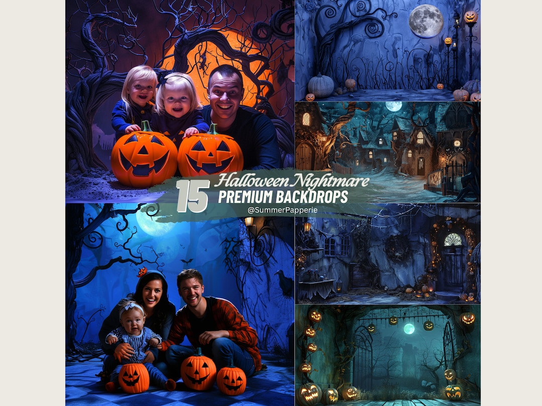 Nightmare Halloween Digital Background, Halloween Overlay, Spooky ...