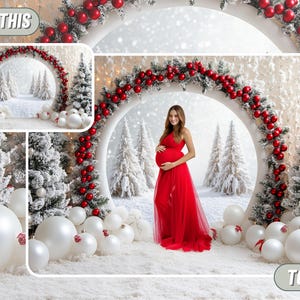 Christmas Arch Maternity Digital Backdrop | Holiday Photography ...
