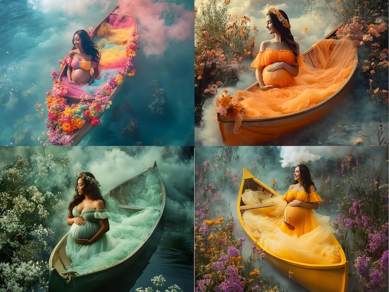 Boat Backdrops Maternity Digital Backdrop, Photography Backdrop, Floral ...