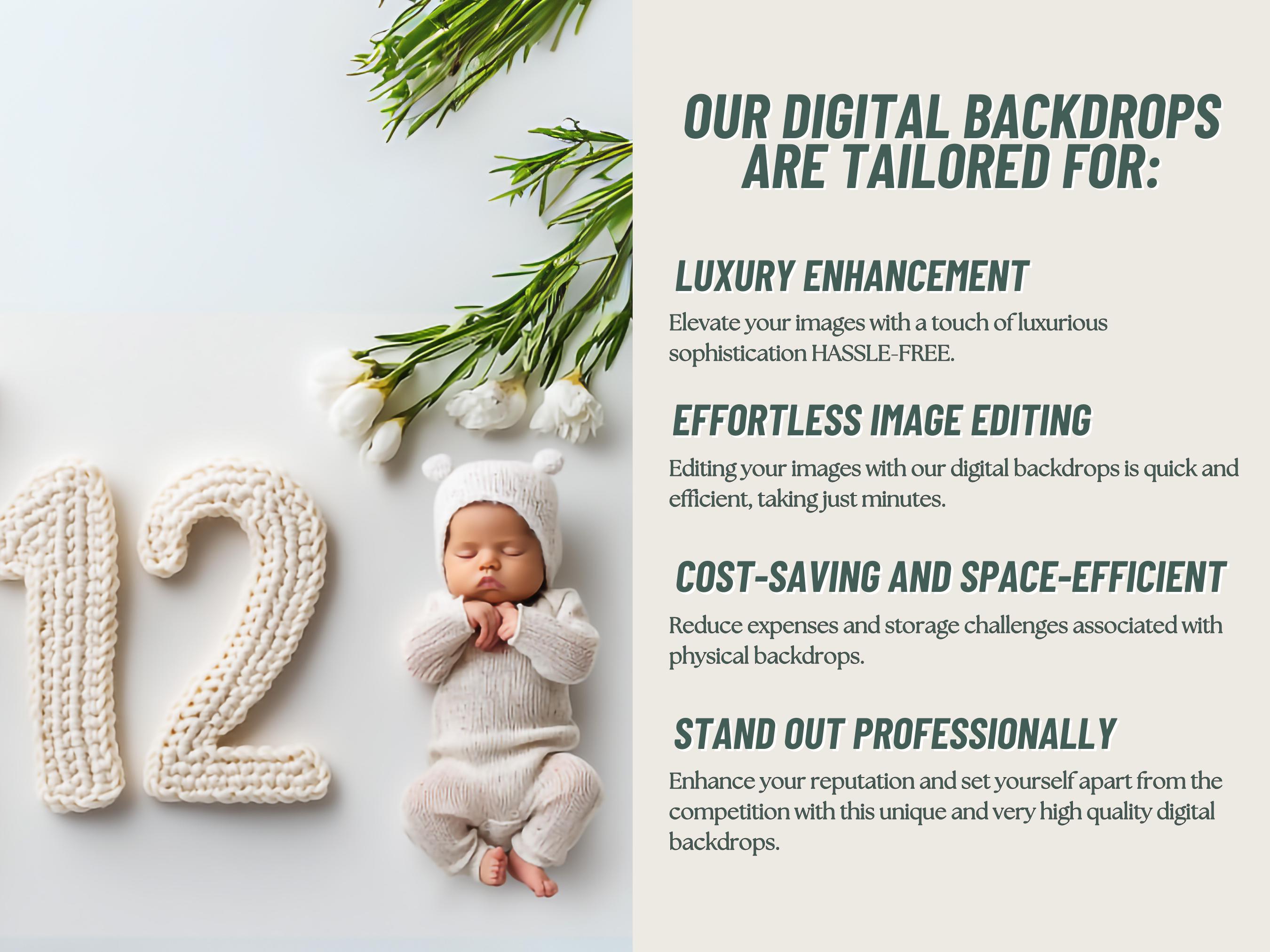 Newborn Knitted Digital Backgrounds Baby First Twelve Months Newborn ...