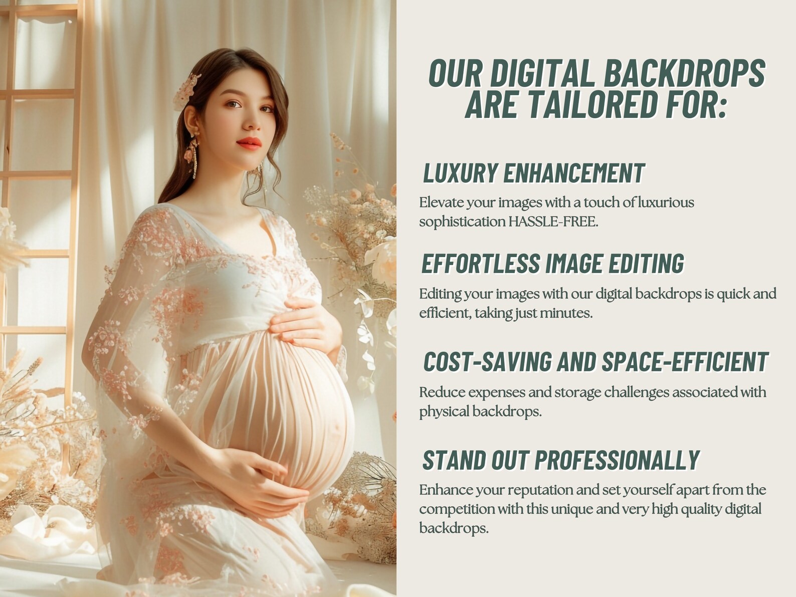 Boho Ladder Backgrounds Digital Backdrops Overlay Maternity Backdrop ...