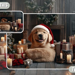 Christmas Puppy Studio Digital Background Holiday Portrait Backdrop ...