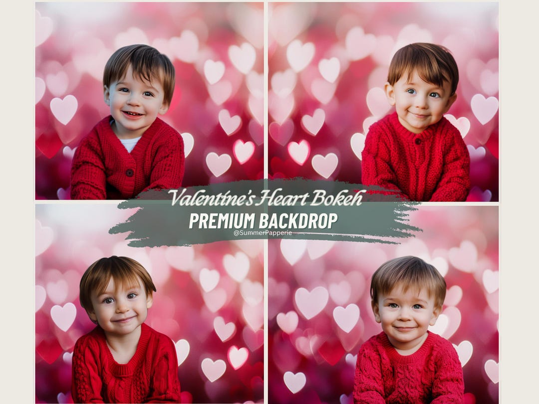 Valentine's Day Bokeh Digital Background Heart Overlays Holiday ...