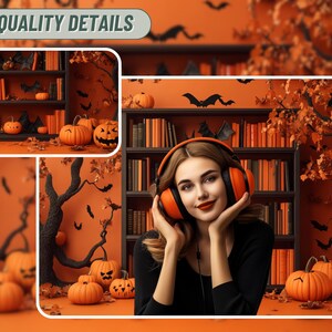Halloween Zoom Virtual Backgrounds Pumpkin Themed Meeting Backdrops for ...