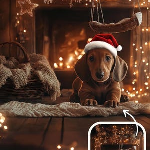 Christmas Puppy Studio Digital Background Holiday Portrait Backdrop ...