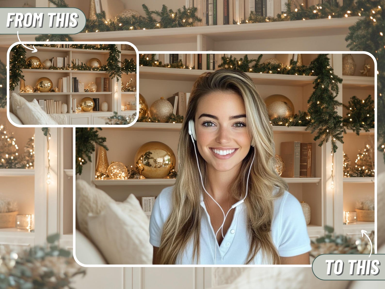 Zoom Christmas Gold Background for Virtual Meetings Office Video ...