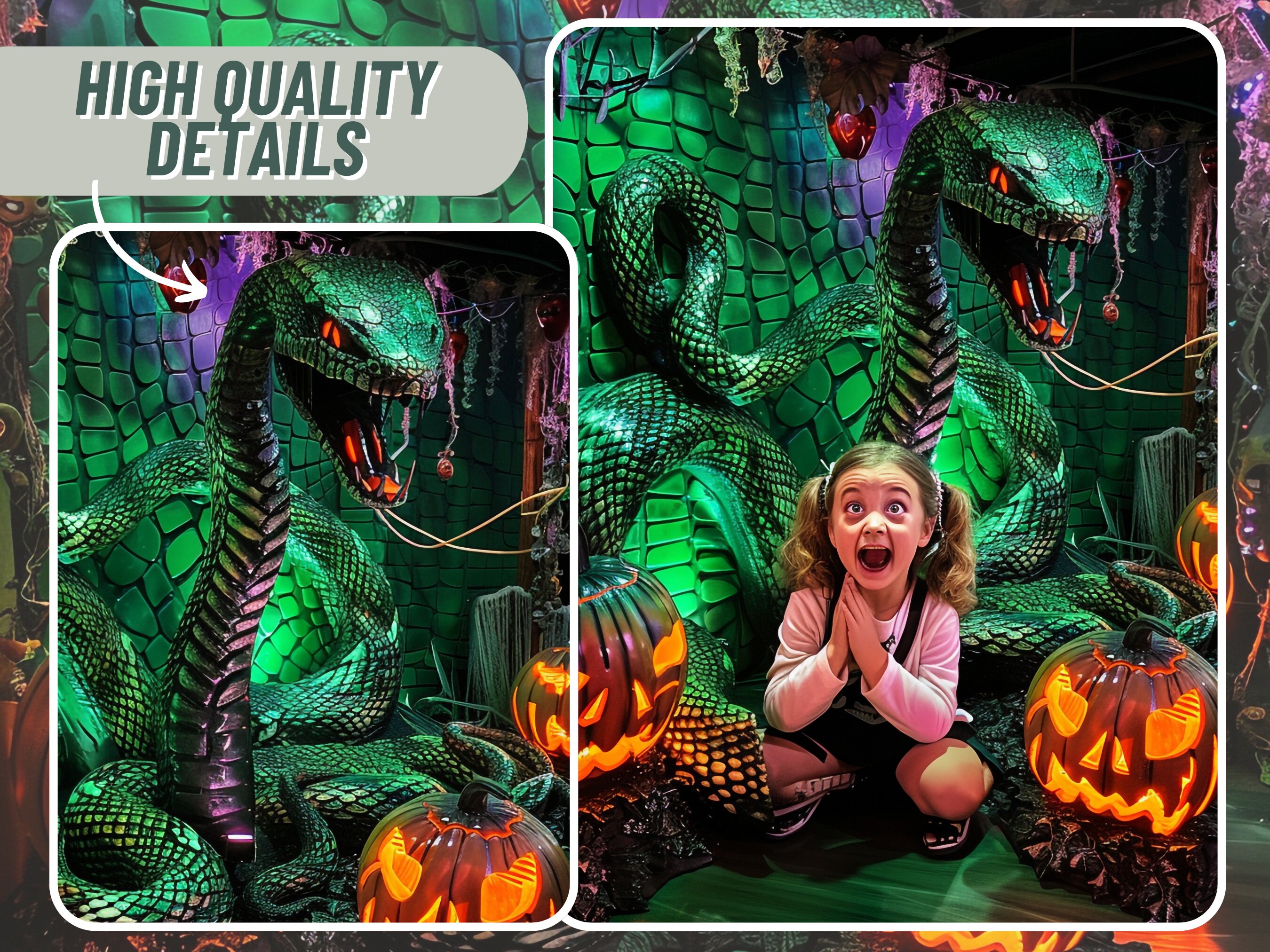 Halloween Snake Halloween Background Digital Backdrops Overlay ...