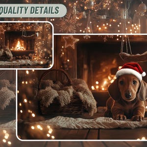 Christmas Puppy Studio Digital Background Holiday Portrait Backdrop ...