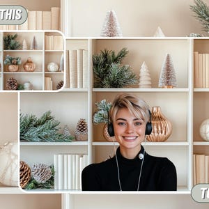 Zoom Christmas Rose Gold Background for Virtual Meetings Office Video ...